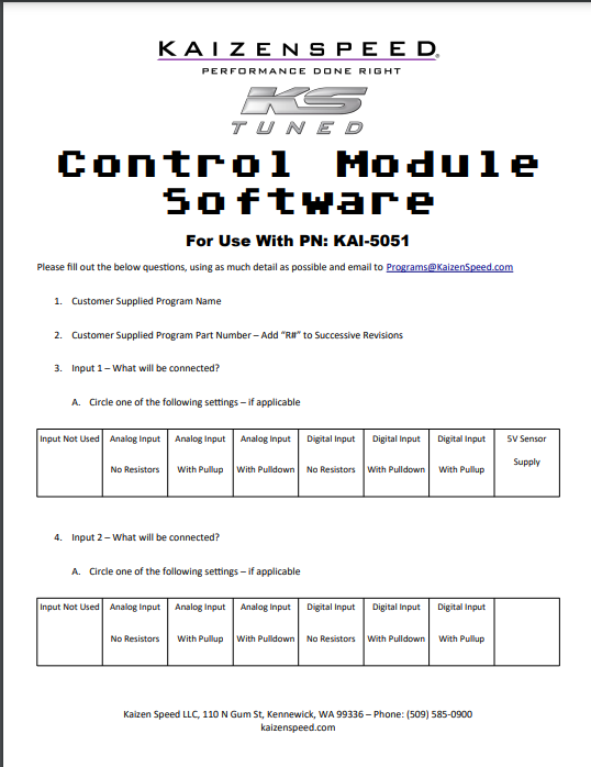 Downloads & Programming Guides – Kaizen Speed, LLC